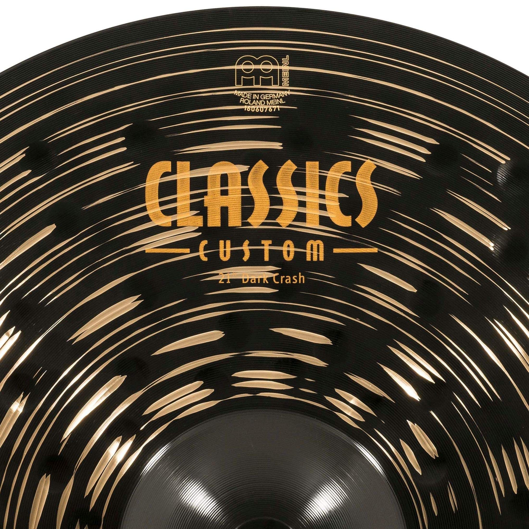 Meinl Cymbals Classics Custom Dark 21" Crash Cymbal for Drum Set — Made in Germany — B12 Bronze, 2-Year Warranty (CC21DAC)