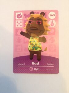 nintendo animal crossing happy home designer amiibo card bud 169/200 usa version