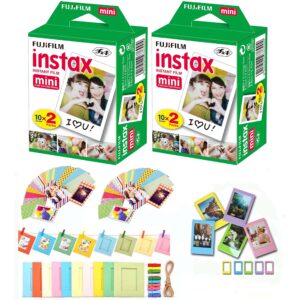 fuji instax mini instant film 40 shots with bonus 20 decorative skin stick-on stickers for fuji instax mini 8 and sp-1