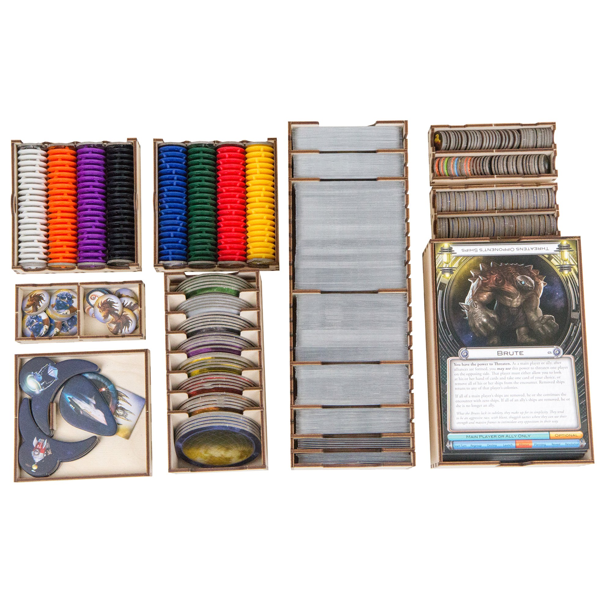 The Broken Token Board Game Organizer - Cosmic Encounter Compatible Collector's Edition Game Crate & Storage Box with Multiple Trays