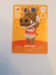 nintendo animal crossing happy home designer amiibo card alfonso 153/200 usa version