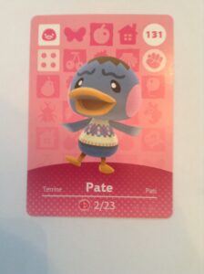 nintendo animal crossing happy home designer amiibo card pate 131/200 usa version