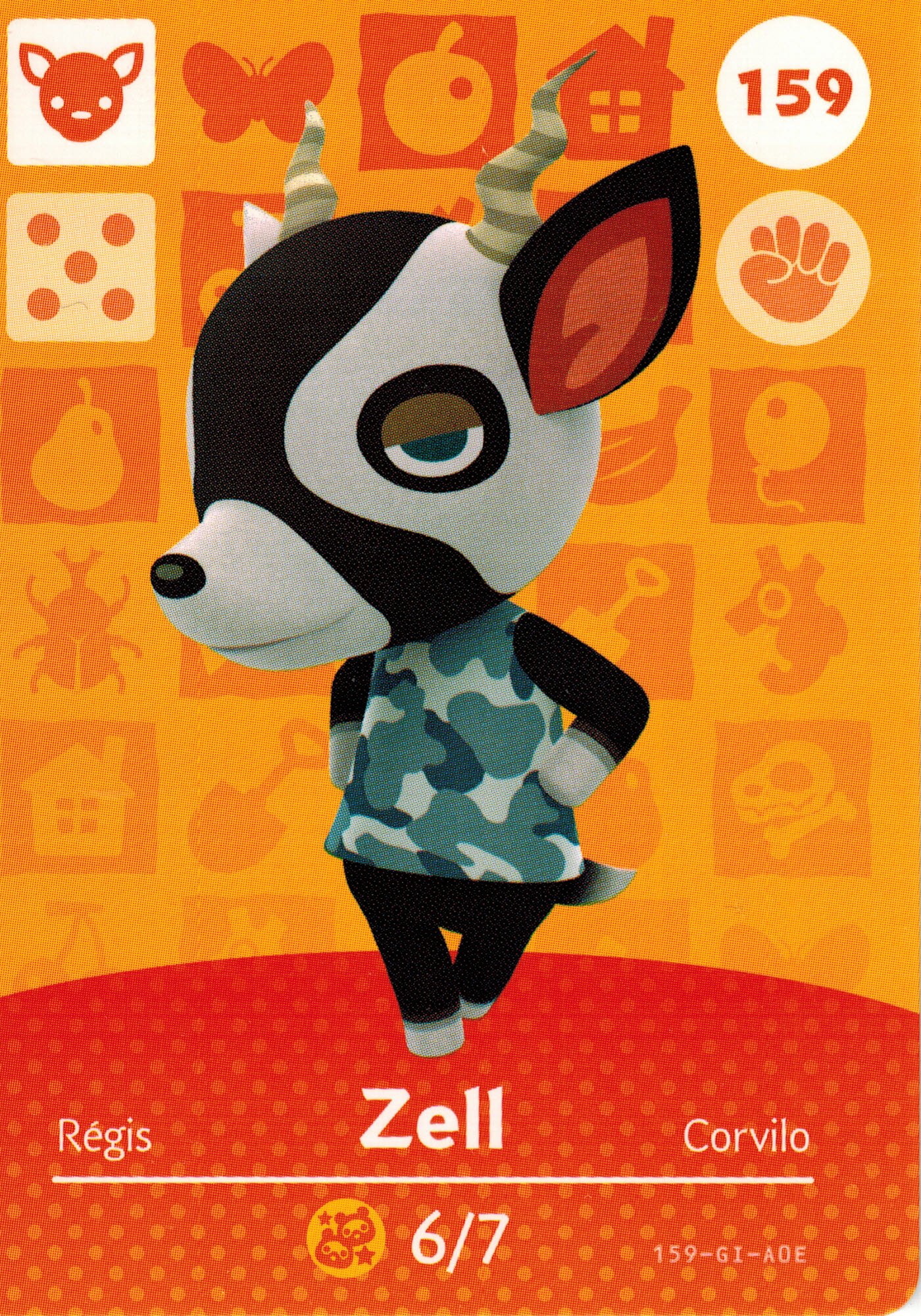 Nintendo Animal Crossing Happy Home Designer Amiibo Card Zell 159/200 USA Version