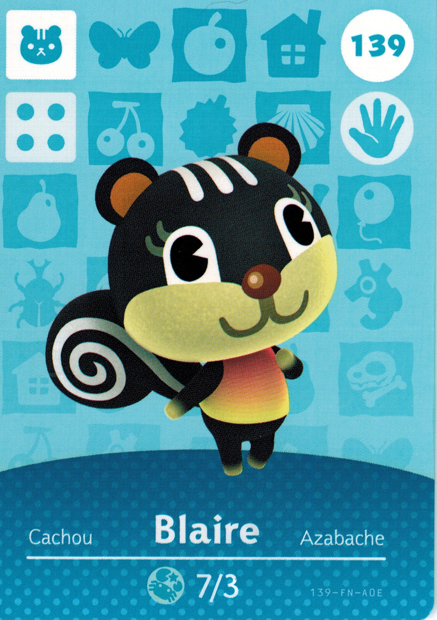 Nintendo Animal Crossing Happy Home Designer Amiibo Card Blaire 139/200 USA Version