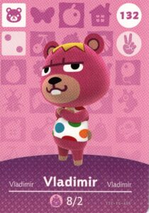 nintendo animal crossing happy home designer amiibo card vladimir 132/200 usa version