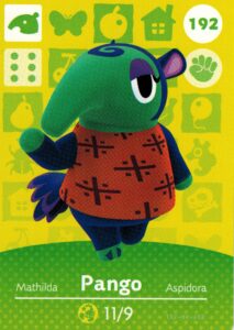 nintendo animal crossing happy home designer amiibo card pango 192/200 usa version