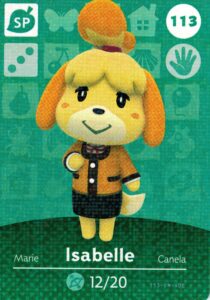 nintendo animal crossing happy home designer amiibo card isabelle (winter) 113/200 usa version