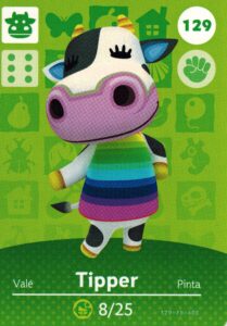 nintendo animal crossing happy home designer amiibo card tipper 129/200 usa version