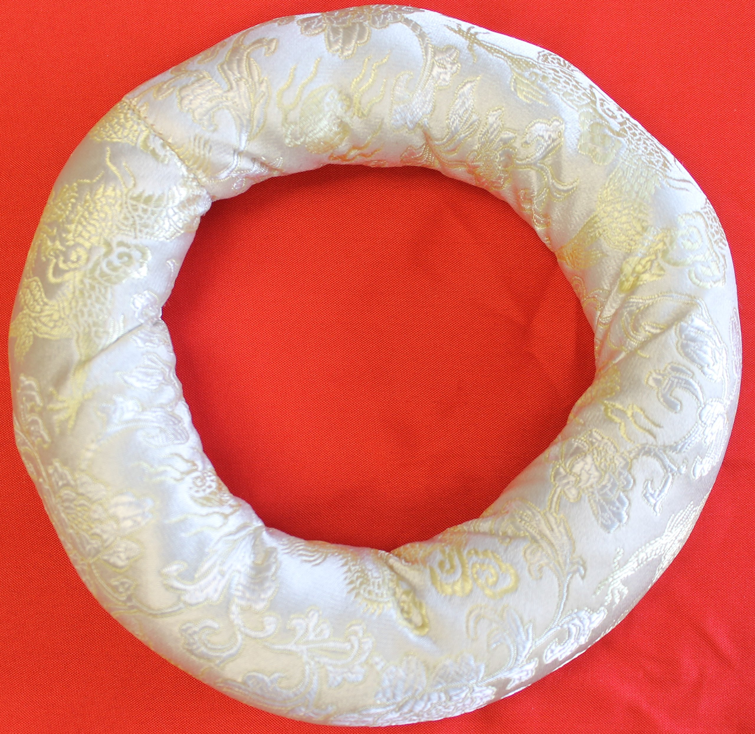 F778 Silk Brocade Ring Cushion Pillow for Tibetan Singing Bowl Hand Made in Nepal