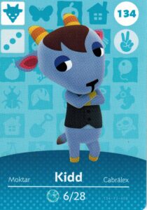 nintendo animal crossing happy home designer amiibo card kidd 134/200 usa version