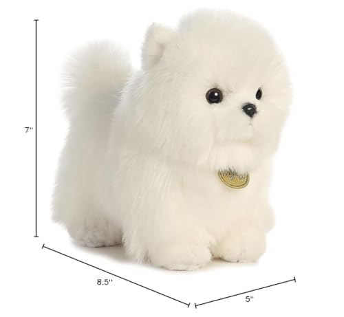 Aurora® Adorable Miyoni® Tots Pompom Pup Stuffed Animal - Lifelike Detail - Cherished Companionship - White 9 Inches