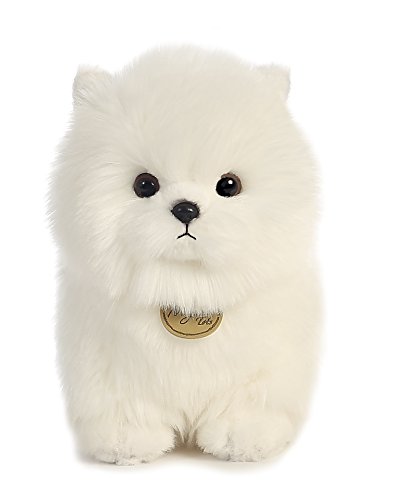 Aurora® Adorable Miyoni® Tots Pompom Pup Stuffed Animal - Lifelike Detail - Cherished Companionship - White 9 Inches