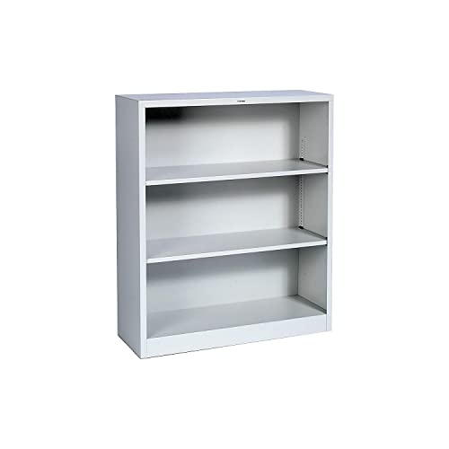 BLOSSOMZ HON S42ABCQ Metal Bookcase, Three-Shelf, 34-1/2w x 12-5/8d x 41h, Light Gray