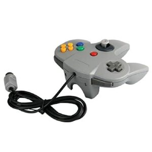 Old Skool Classic Wired Controller Joystick compatible with Nintendo 64 N64 Game System - Grey