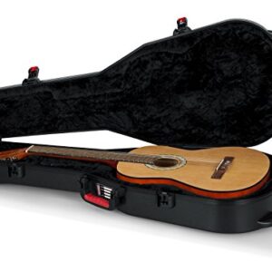 Gator Cases Molded Flight Case for Classical Style Acoustic Guitars with TSA Approved Locking Latch; (GTSA-GTRCLASS)