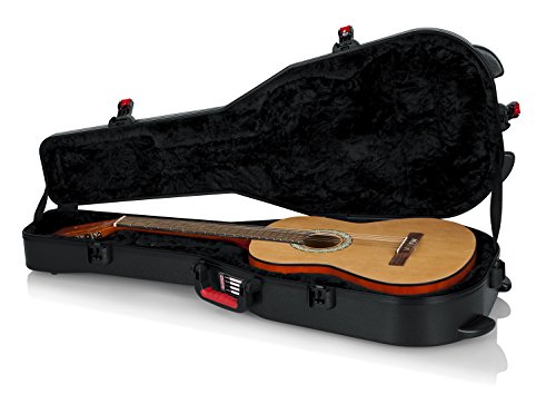 Gator Cases Molded Flight Case for Classical Style Acoustic Guitars with TSA Approved Locking Latch; (GTSA-GTRCLASS)