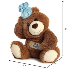 Aurora® Snuggly Get Well Bear Stuffed Animal - Comforting Companion - Imaginative Play - Brown 12 Inches