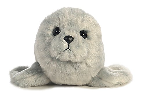 Aurora® Adorable Mini Flopsie™ Harbor Seal Stuffed Animal - Playful Ease - Timeless Companions - Gray 8 Inches