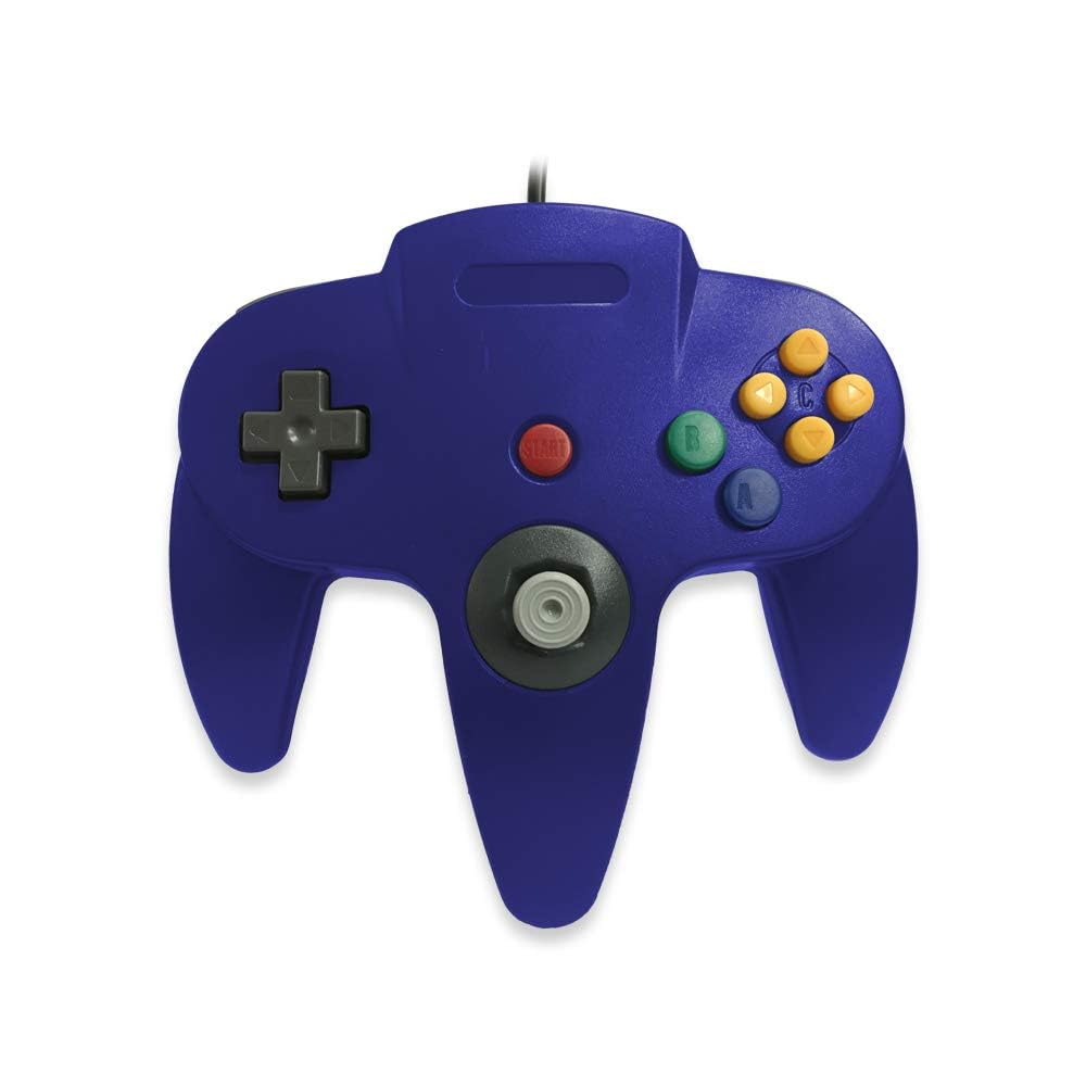 Old Skool Classic Wired Controller Joystick Compatible with Nintendo 64 N64 Game System - Blue