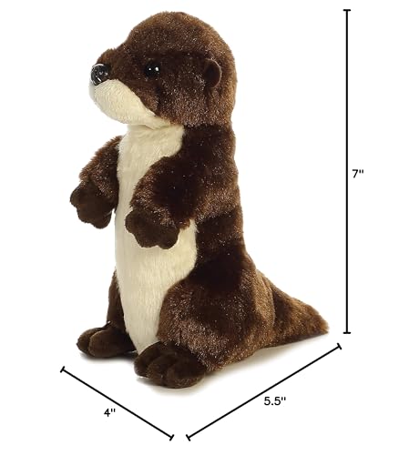 Aurora® Adorable Mini Flopsie™ River Otter Stuffed Animal - Playful Ease - Timeless Companions - Brown 8 Inches