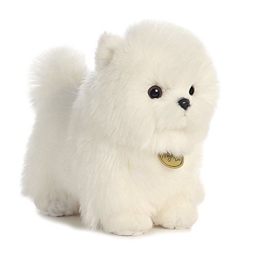 Aurora® Adorable Miyoni® Tots Pompom Pup Stuffed Animal - Lifelike Detail - Cherished Companionship - White 9 Inches