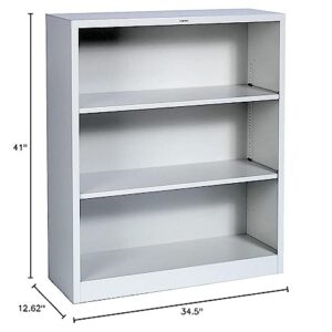 BLOSSOMZ HON S42ABCQ Metal Bookcase, Three-Shelf, 34-1/2w x 12-5/8d x 41h, Light Gray