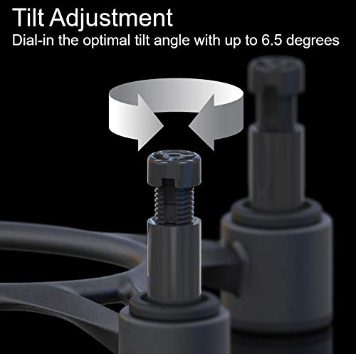 IsoAcoustics Aperta Series Isolation Speaker Stands with Tilt Adjustment: Aperta200 (7.8" x 10") Silver Pair