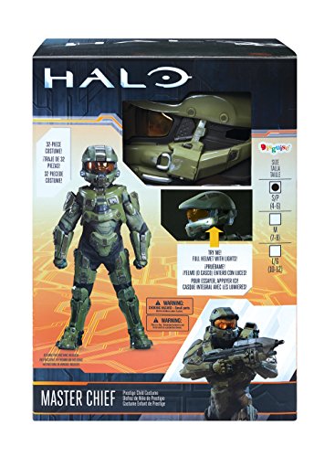 Disguise Child Master Chief Ultra Prestige Costume Medium, Army Green