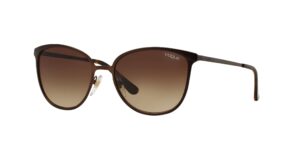 vogue eyewear women's vo4002s round sunglasses, matte brown/brown gradient, 55 mm