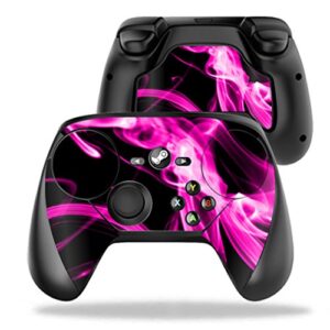 mightyskins skin compatible with valve steam controller case wrap cover sticker skins pink flames