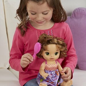 Baby Alive C2695 READY FOR SCHOOL BABY: Brown Hair Baby Doll, School-Themed Dress, Doll Accessories Include Notebook & Brush, Doll For 3-Year-Old Girls and Boys and Up, Multicolor (Amazon Exclusive)