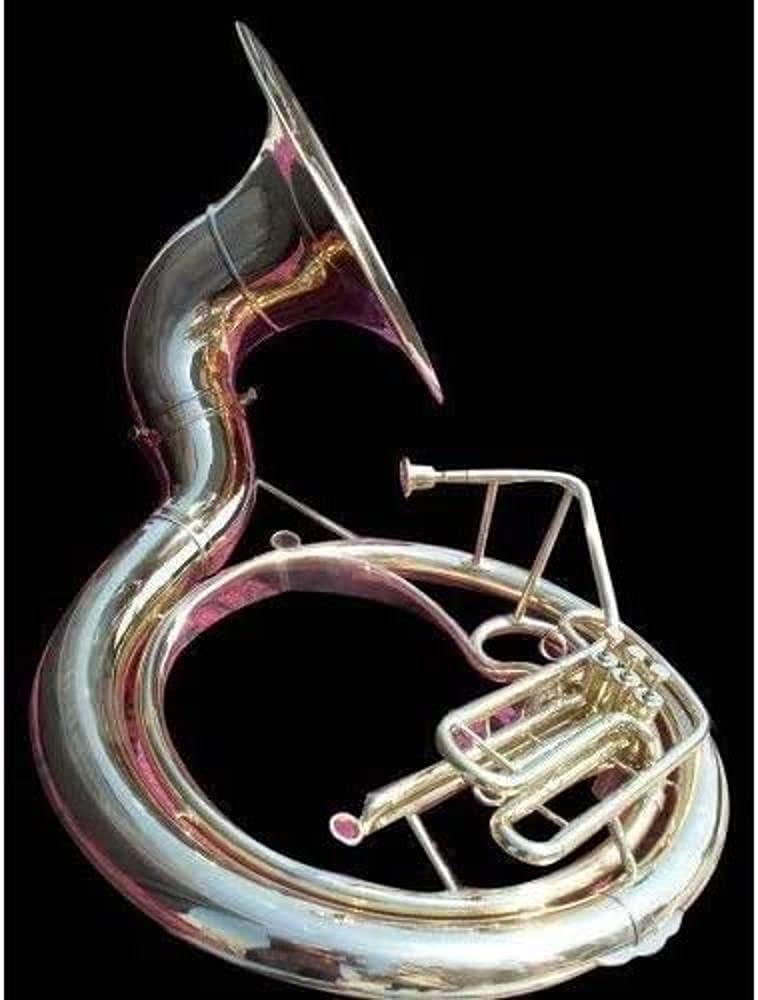 Queen Brass Sousaphone 25 Valve Big Tuba Made Of/Full Brass W/Bag Brass Finish Tubas Silver