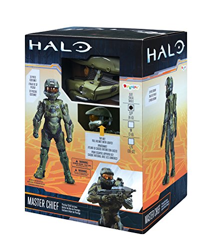 Disguise Child Master Chief Ultra Prestige Costume Medium, Army Green