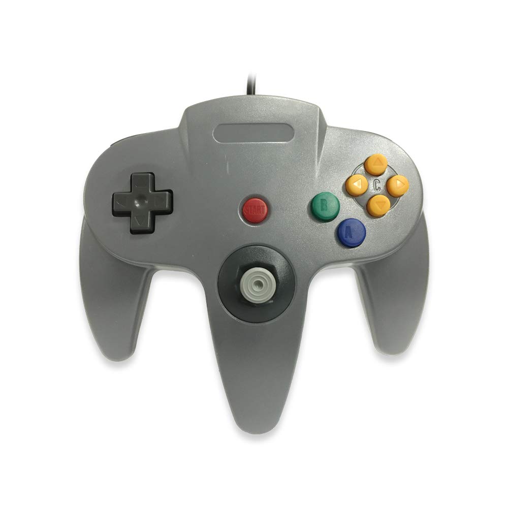 Old Skool Classic Wired Controller Joystick compatible with Nintendo 64 N64 Game System - Grey