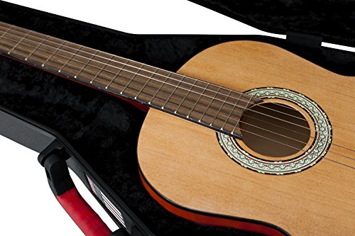 Gator Cases Molded Flight Case for Classical Style Acoustic Guitars with TSA Approved Locking Latch; (GTSA-GTRCLASS)