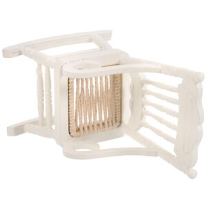 SOIMISS Dollhouse Wooden Chair, 1:12 Dollhouse Miniature Wooden Rocking Chair Model (White)