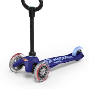 Micro Kickboard - Mini 3in1 Deluxe - Three Wheeled, Lean-to-Steer Swiss-Designed Micro Scooter for Toddlers with 3 Riding Options for Ages 1-5 (Blue)