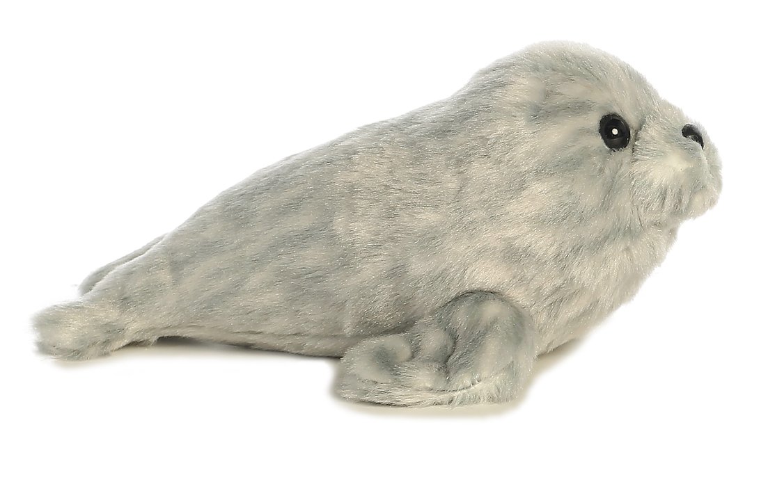 Aurora® Adorable Mini Flopsie™ Harbor Seal Stuffed Animal - Playful Ease - Timeless Companions - Gray 8 Inches