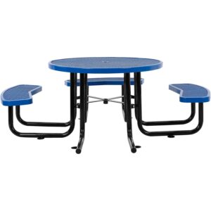 Global Industrial 46" Wheelchair Accessible Round Picnic Table, Surface Mount, Blue