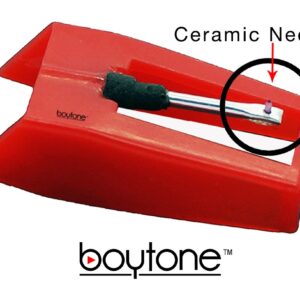 Boytone Pack of 5, Sapphire Tipped Ceramic Replacement Needle for Turntables