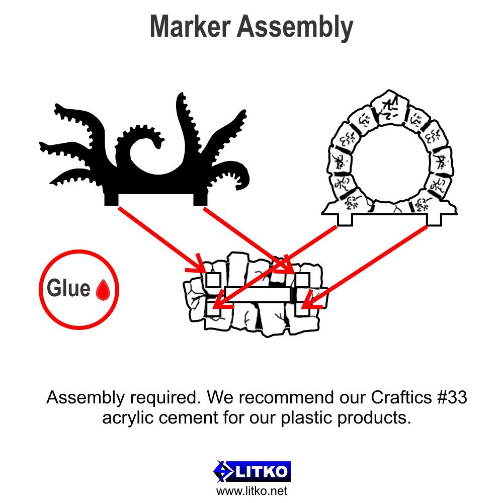 LITKO Cthulhu Mini Gate Markers | Arkham Horror | Eldritch Horror (3)