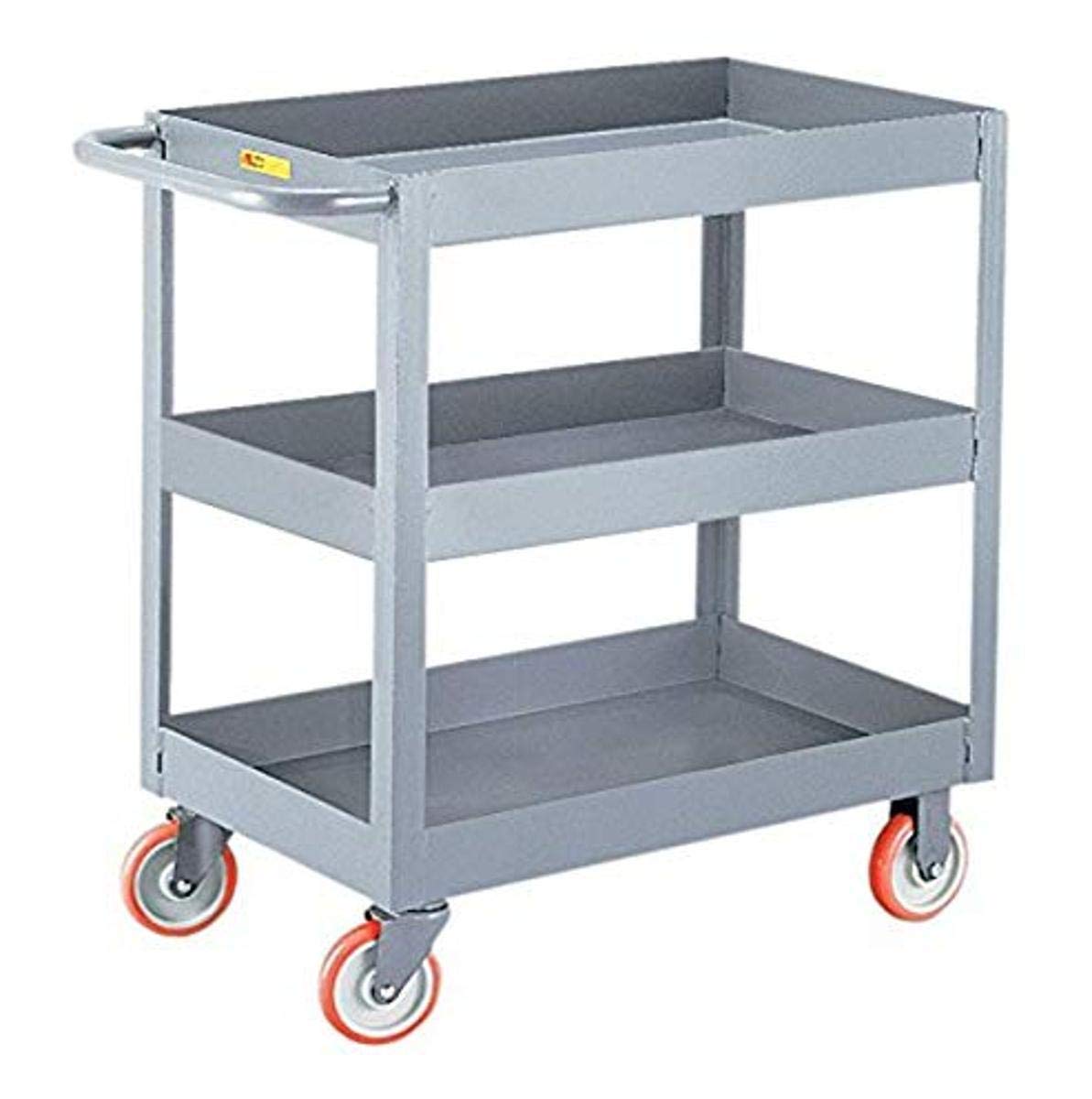 Little Giant 3DS2436X3-5PY Shelf Truck, 1200 lb. Capacity, 5" Poly, 3" Deep, 3 Shelves, 41.5" Length, 24" Width, 35" Height