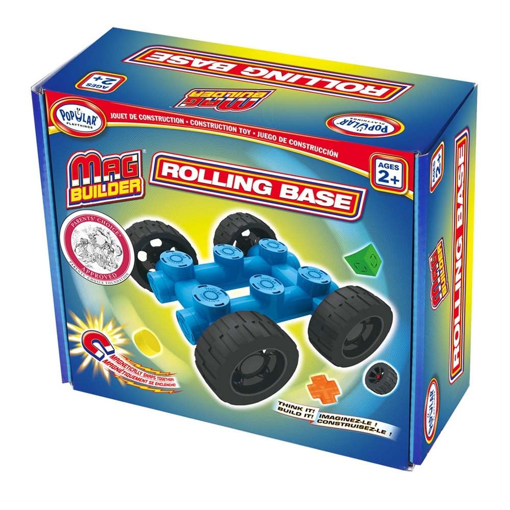 POPULAR PLAYTHINGS Mag Builder Rolling Base, Magnetic Toy Play Set