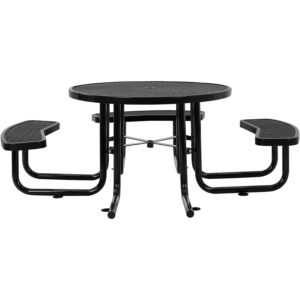 Global Industrial 46" Wheel Chair Accessible Round Picnic Table, Surface Mount, Black