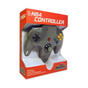 Old Skool Classic Wired Controller Joystick compatible with Nintendo 64 N64 Game System - Grey