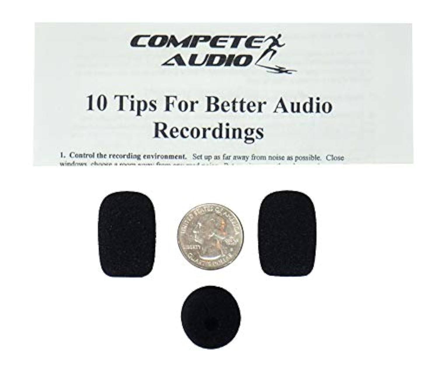 Compete Audio CA525 Small Foam Microphone Windscreens (Microphone Covers) 3-Pack for Telex Airman, Other Headset/Lapel (Lavalier)