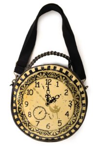 lost queen circular clock steampunk style shoulder bag