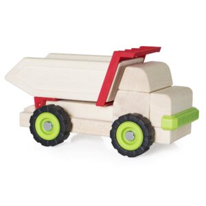 guidecraft block science – big dump truck: kids learning and educational wooden toy, teaches levers