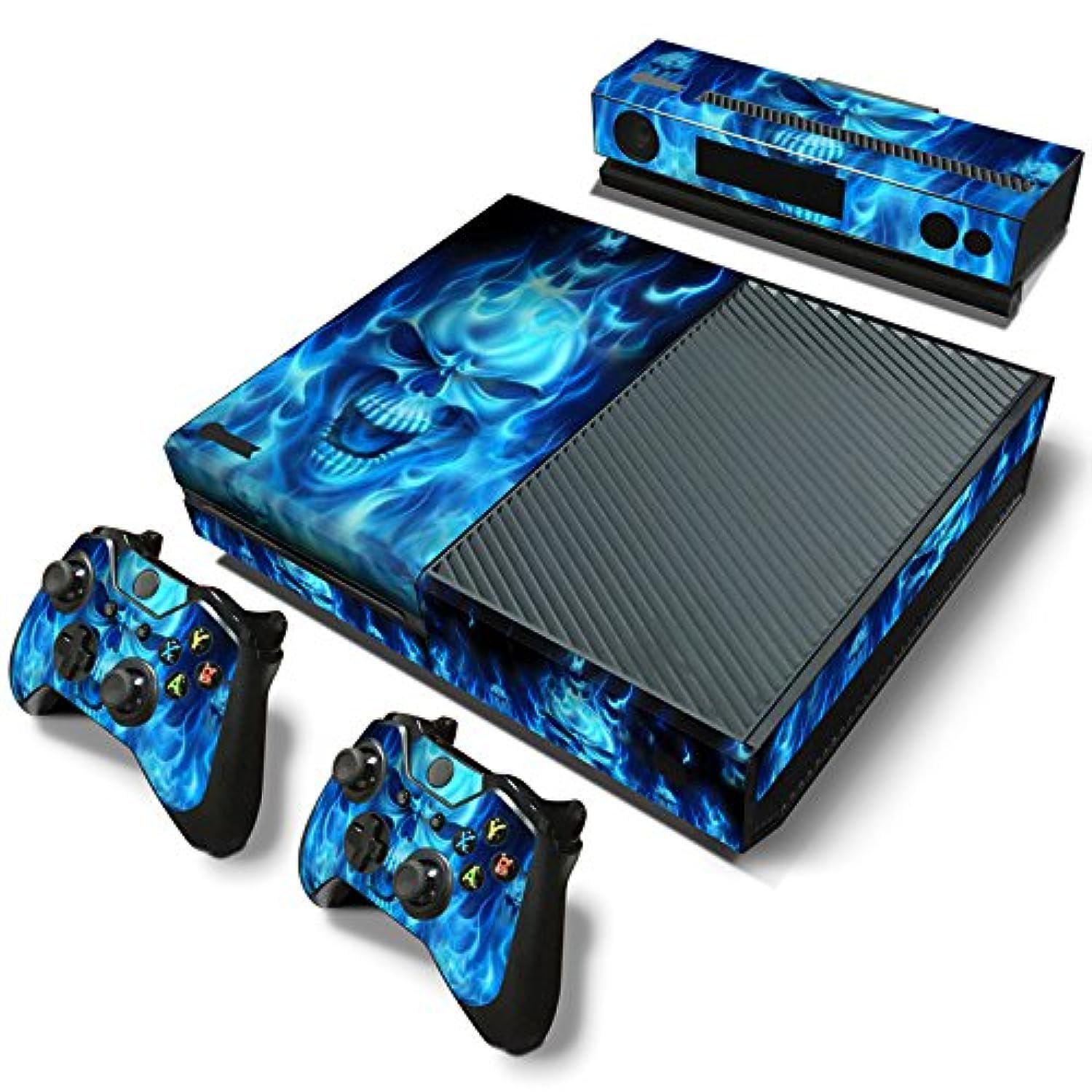 Gam3Gear Pattern Series Decals Skin Vinyl Sticker for Xbox ONE Console & Controller (NOT Xbox One Elite / Xbox One S / Xbox One X) - Blue Flame Skull