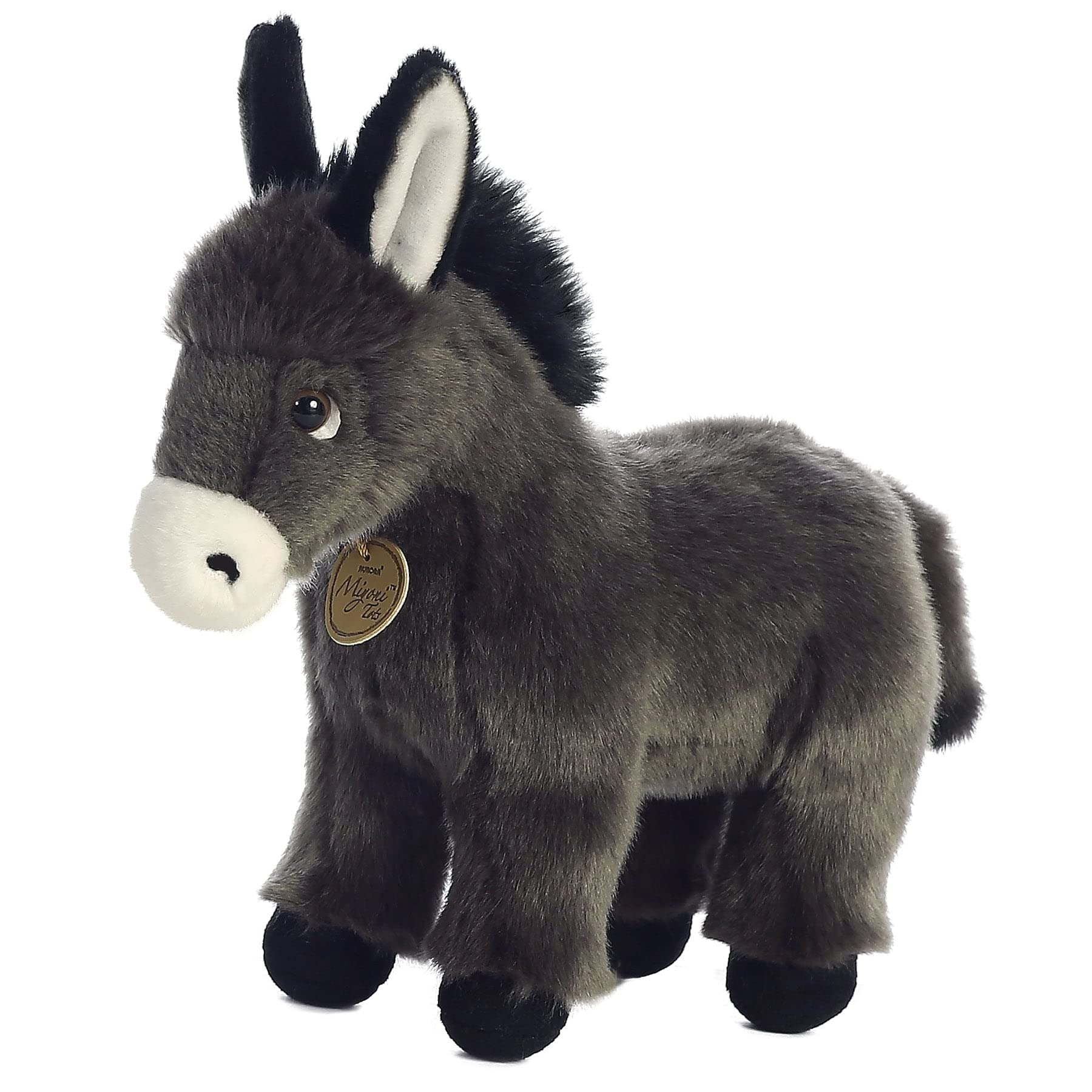 Aurora® Adorable Miyoni® Tots Donkey Foal Stuffed Animal - Lifelike Detail - Cherished Companionship - Gray 11 Inches